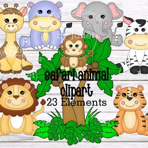Safari Animal Clip Art, Animal Clip Art, Safari Clip Art, Jungle Clip ...