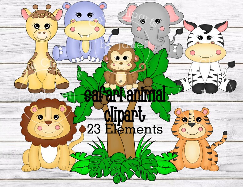 Safari Animal Clip Art, Animal Clip Art, Safari Clip Art, Jungle Clip ...
