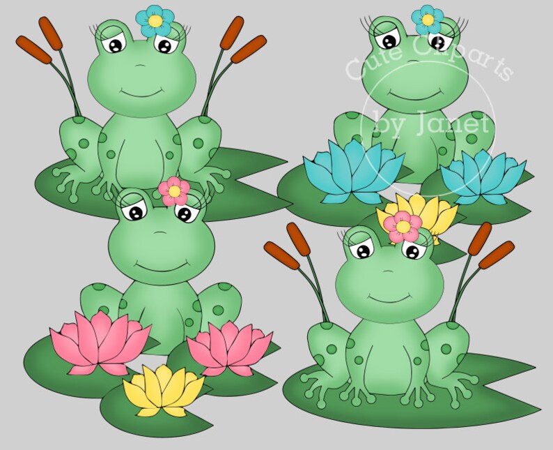 Summer Frog Clipart Includes 14 Frog Images Frog Clipart - Etsy