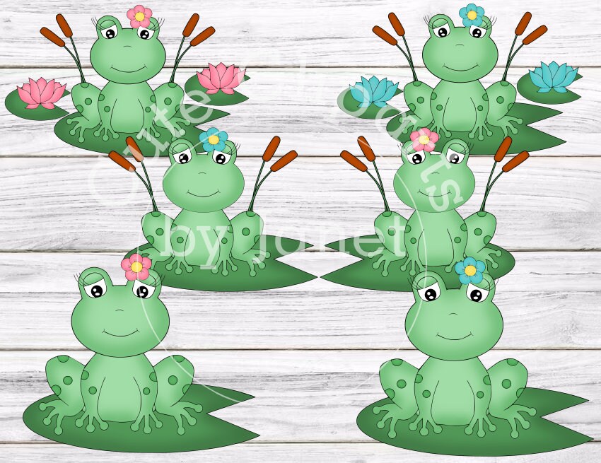 Summer Frog Clipart, Includes 14 Frog Images, Frog Clipart, Spring Frog ...