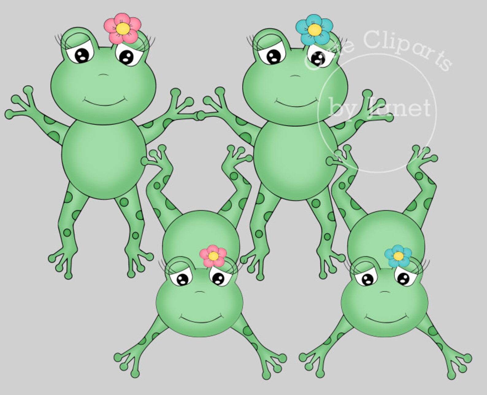 Summer Frog Clipart Includes 14 Frog Images Frog Clipart | Etsy