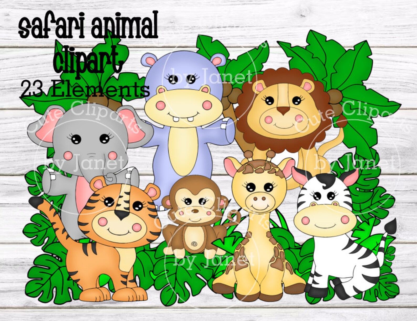 Safari Animal Clip Art, Animal Clip Art, Safari Clip Art, Jungle Clip ...