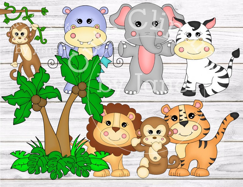 Safari Animal Clip Art, Animal Clip Art, Safari Clip Art, Jungle Clip ...
