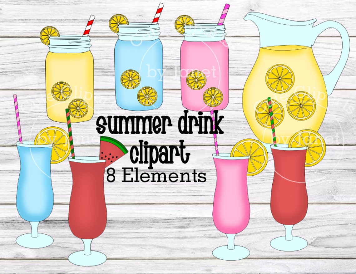 Summer Drink Clipart, Summer Drink, Lemonade, Fruit Punch, Summer Drink ...