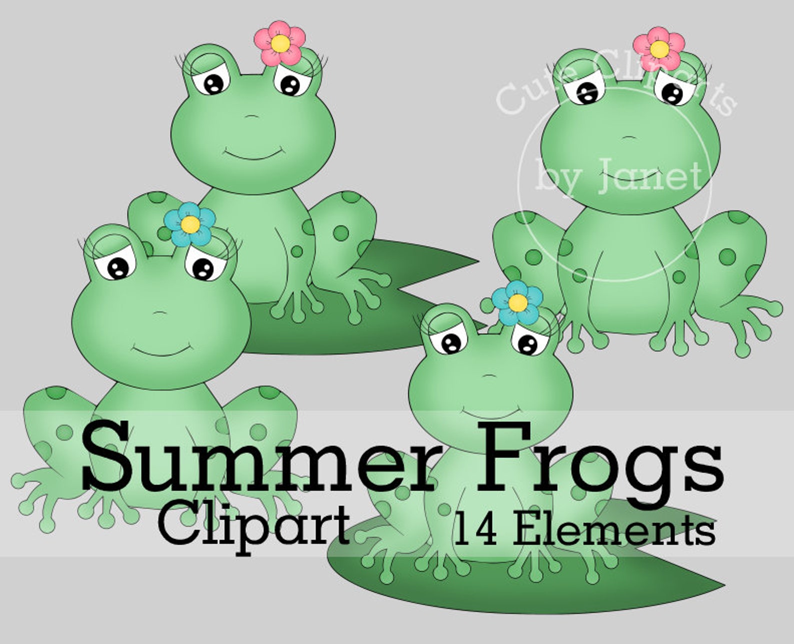 Summer Frog Clipart Includes 14 Frog Images Frog Clipart - Etsy
