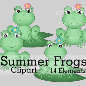 Summer Frog Clipart Includes 14 Frog Images Frog Clipart - Etsy