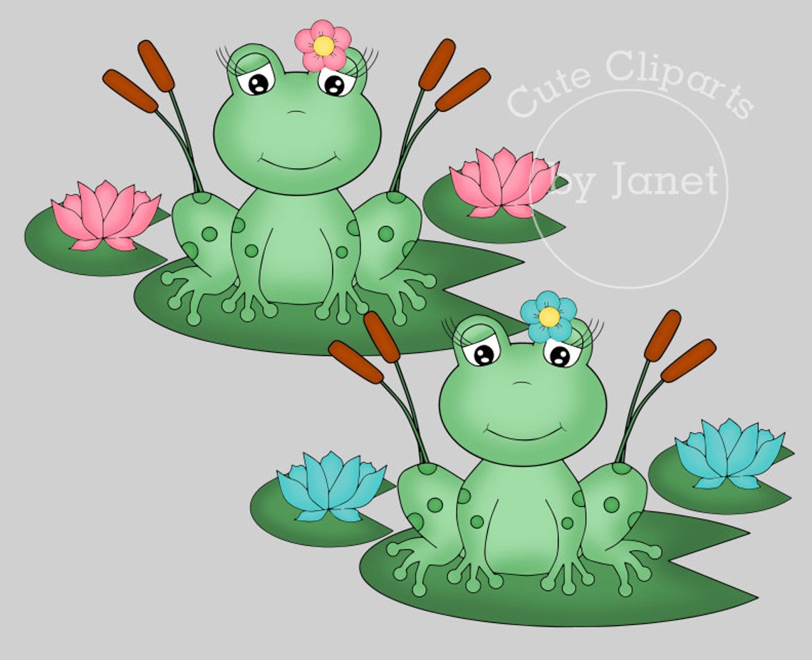 Summer Frog Clipart Includes 14 Frog Images Frog Clipart - Etsy