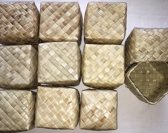 Gorgeous Handwoven Hawaiian Coco Frond Bowl • Fruit Basket • Woven Bowl ...