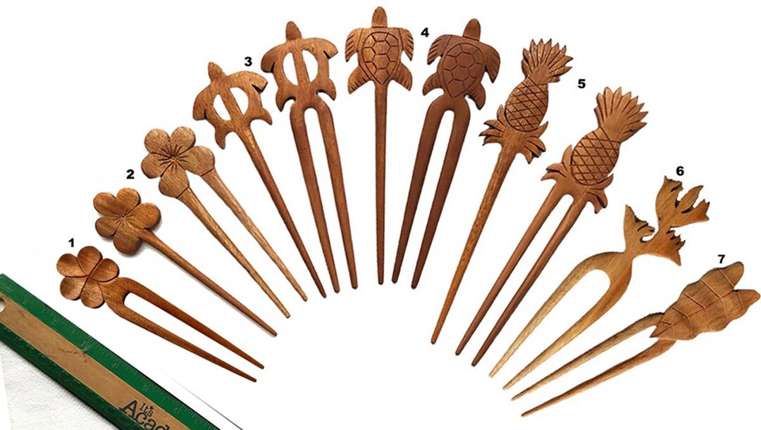 Wooden Hair Picks - Etsy