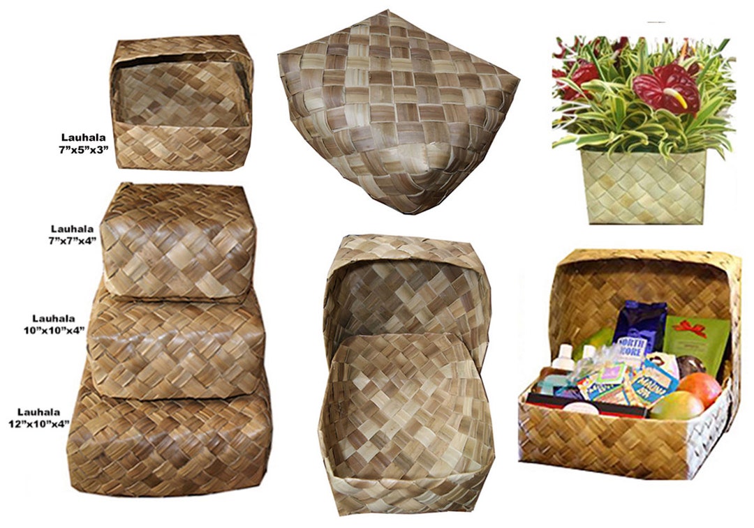 Large Lauhala Boxes Gifts Baskets - Etsy