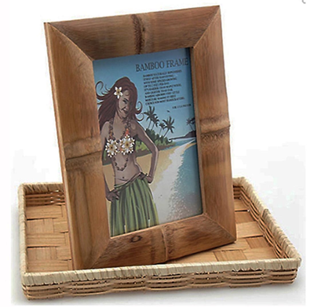 Bamboo Photo Frames With Basket - Etsy
