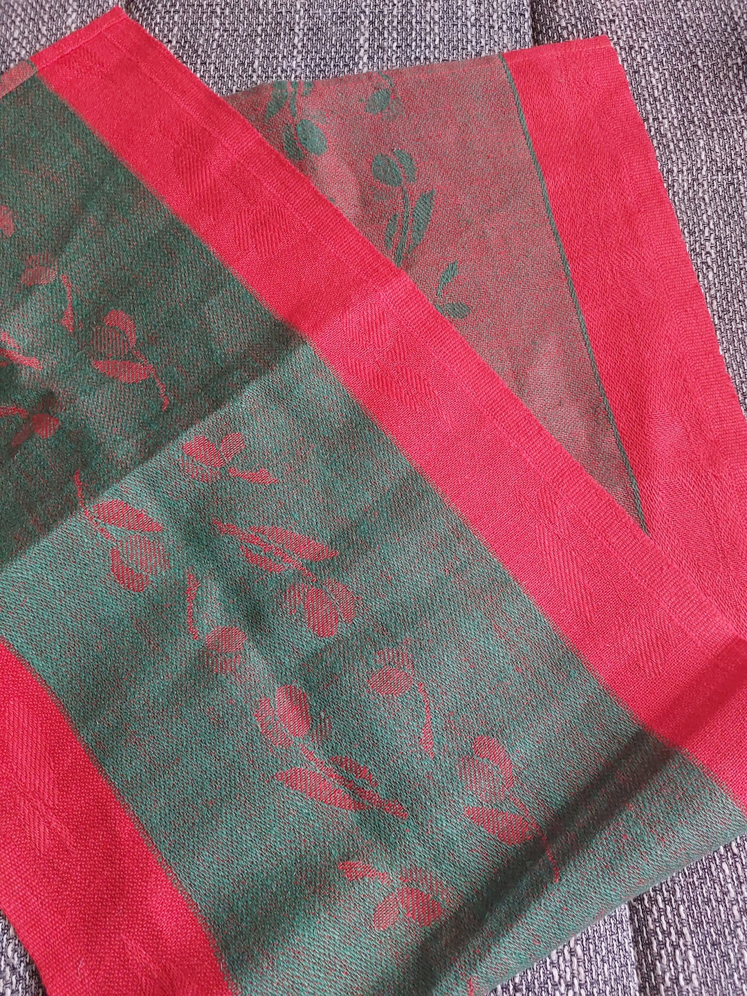 Lapuan Kankurit KY ,linen Red and Green,tulips,table Runner.made in ...