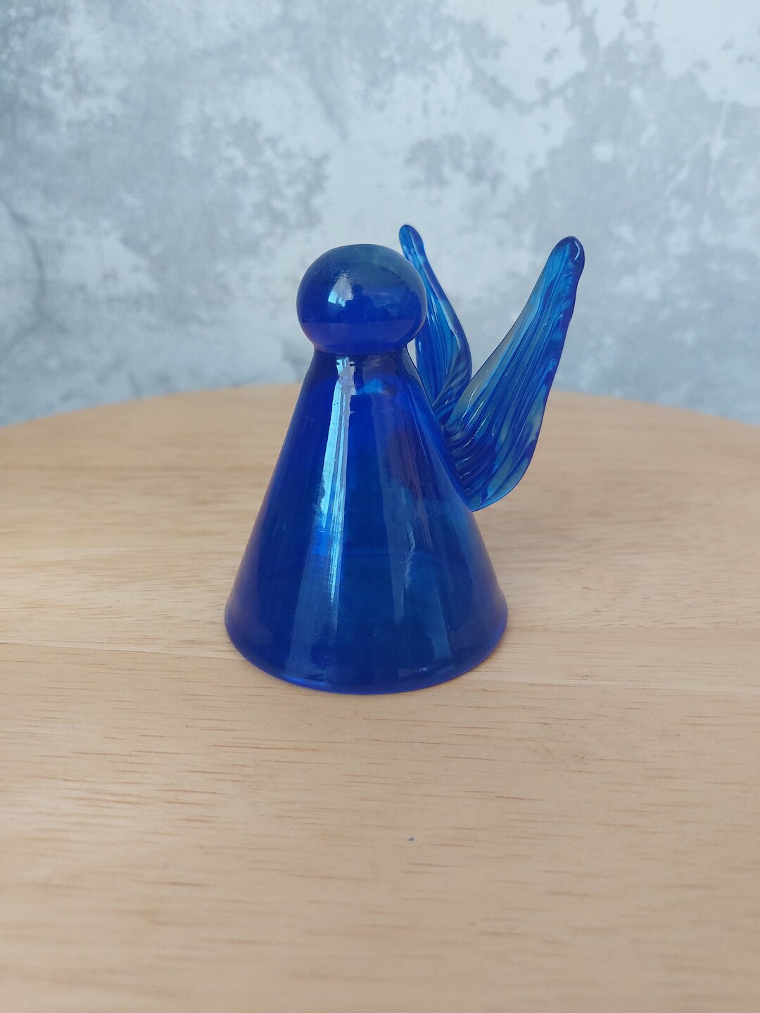 Blue Glass Angel Figurine,art Glass,signed EM,H-7,5 Cm - Etsy
