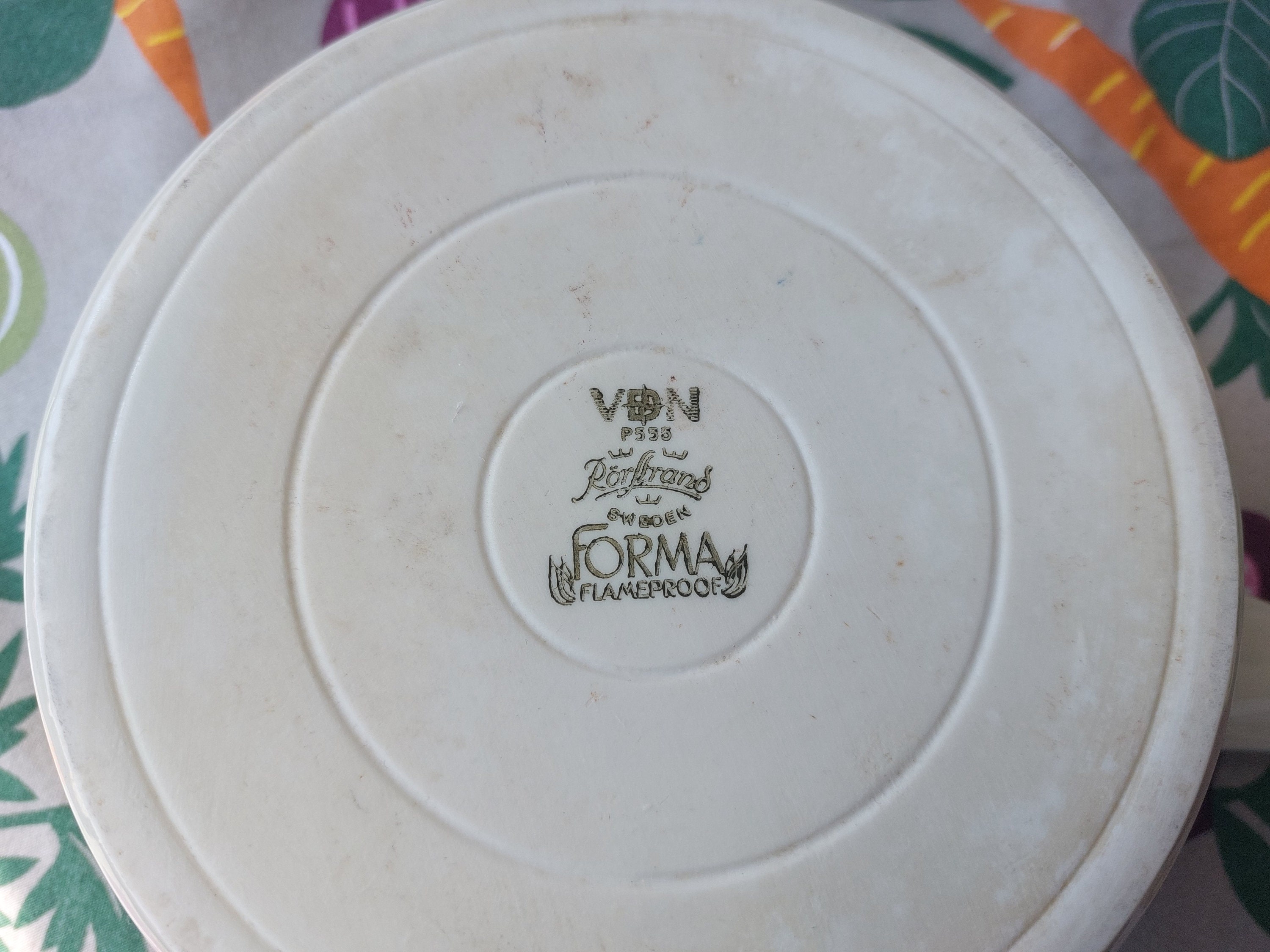 Vintage Rörstrand Forma Ovenproof Bowl With Handle White/brown. Sweden ...