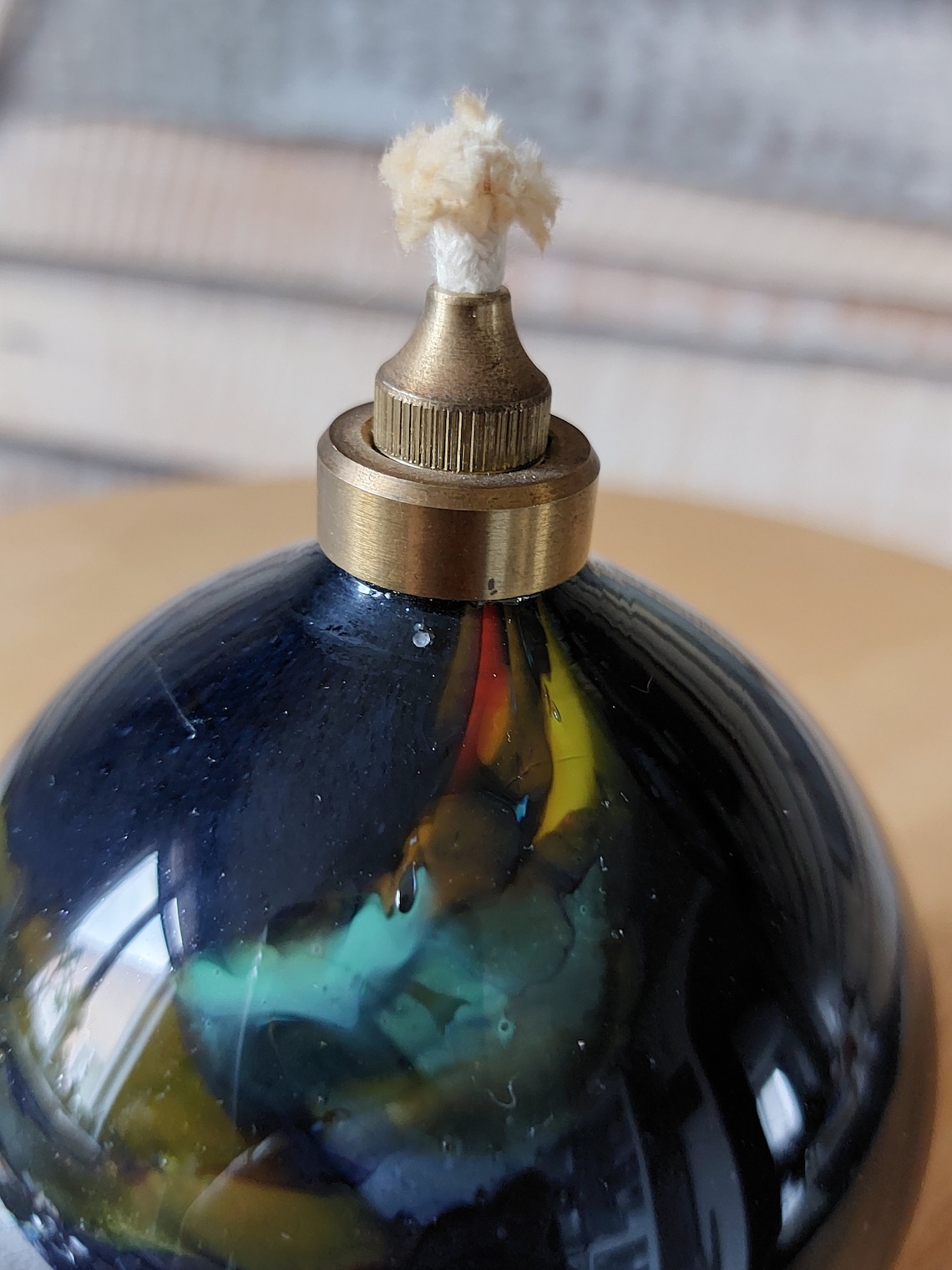 Vintage Laxå Glashytta Black Art Glass Oil Lamp sweden - Etsy