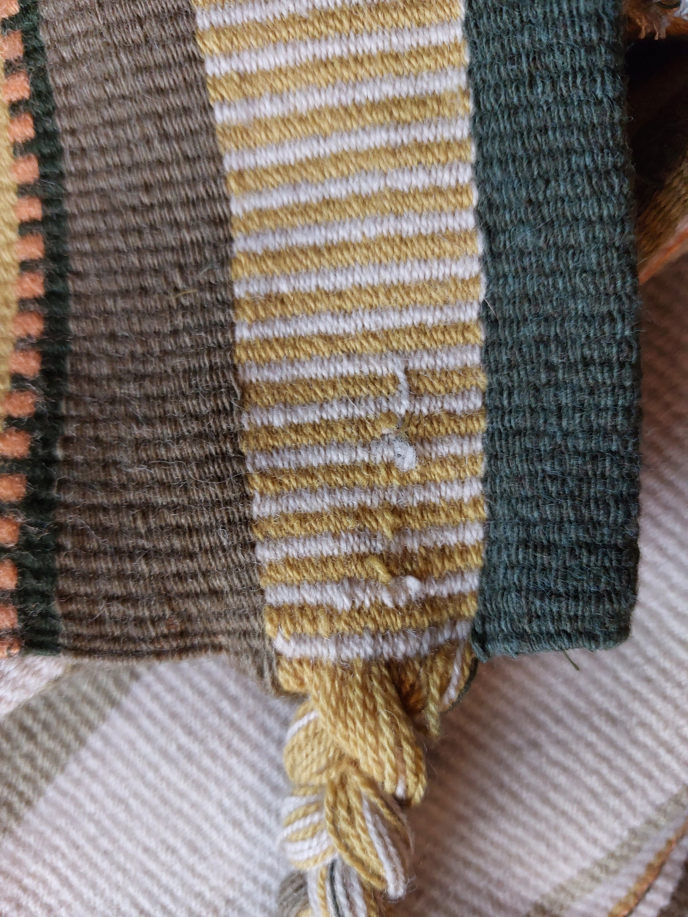 Finnish Raanu, Rare Very Large Vintage Midcentury Striped Woven Wool ...