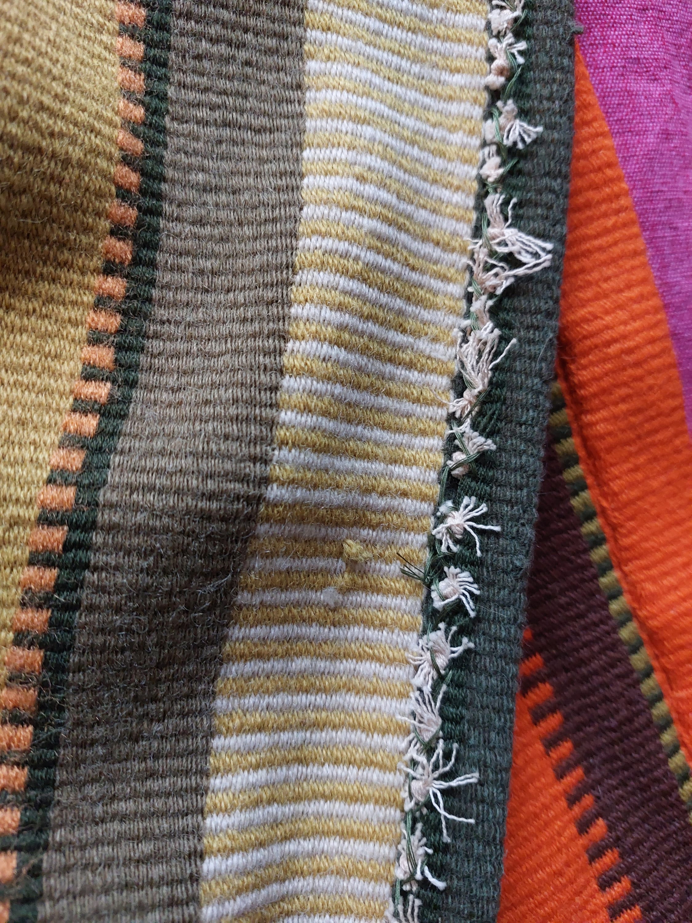 Finnish Raanu, Rare Very Large Vintage Midcentury Striped Woven Wool ...