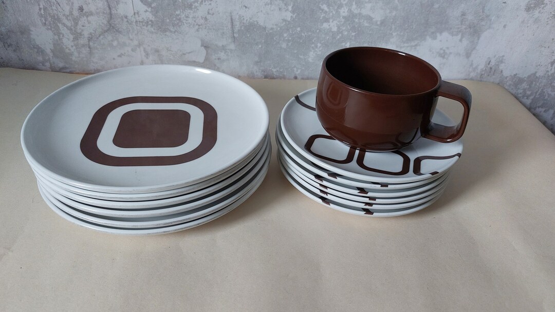 Melamina Style per Alimenti,italy,vintage Camping Melamine 6 Plates,6 ...