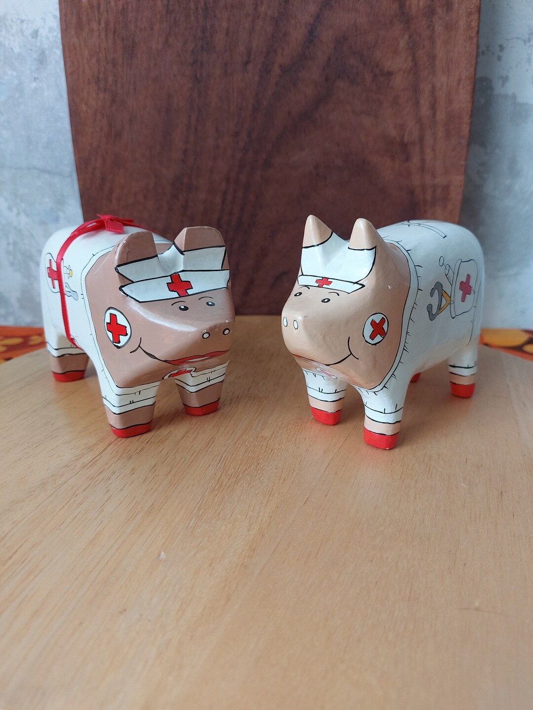 Vintage Wooden Two Dala Pigs Dalarna Folk Art,swedish Design ...
