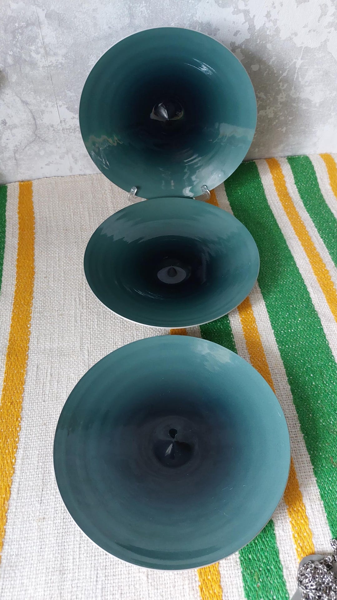 Vintage Hackman Hydro Tuuli Green Enamel Plates - Set of 3 - Etsy