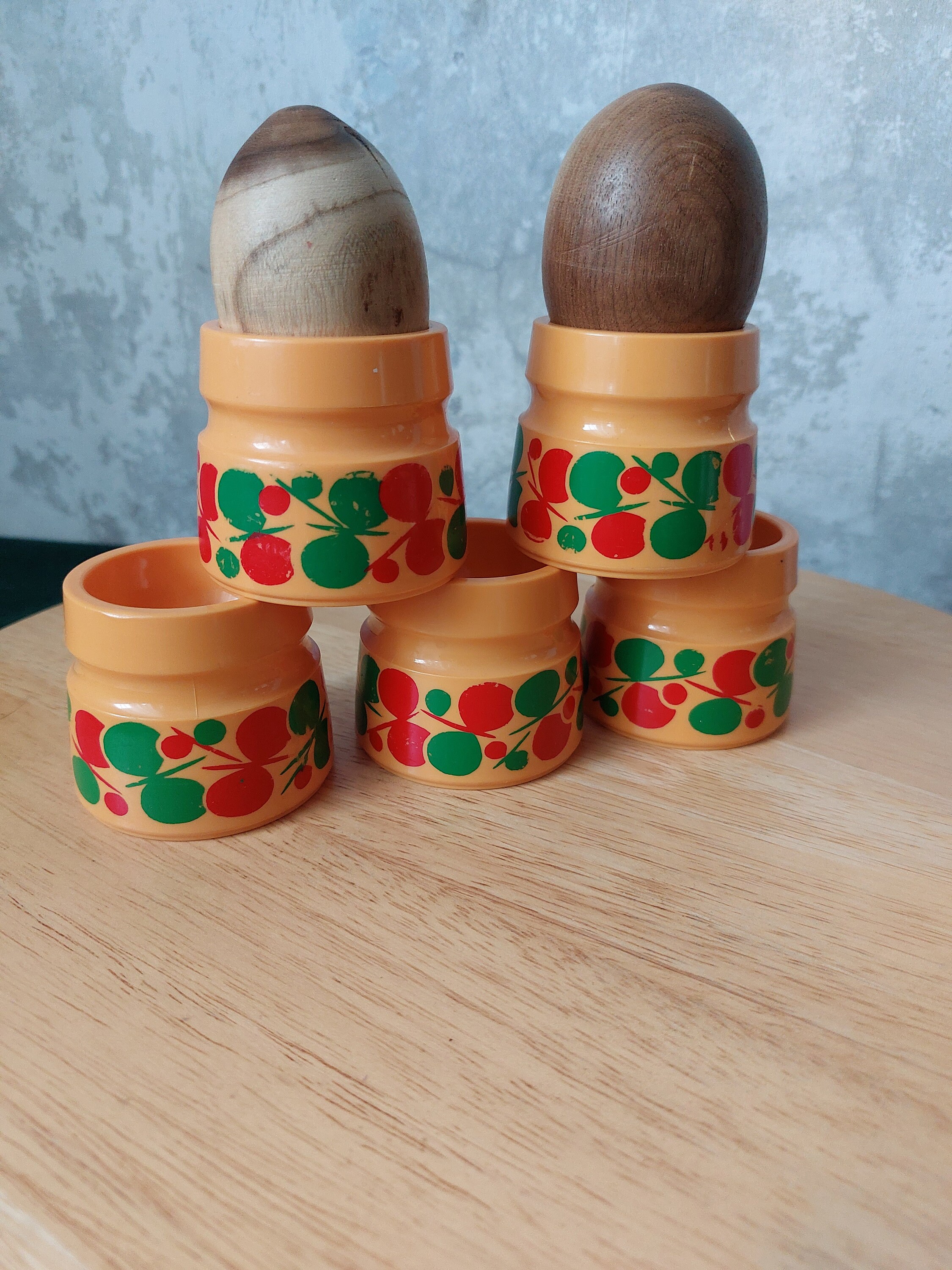 Set of 5 Eggs Cups, Emsa ,W. Germany ,space Age. - Etsy