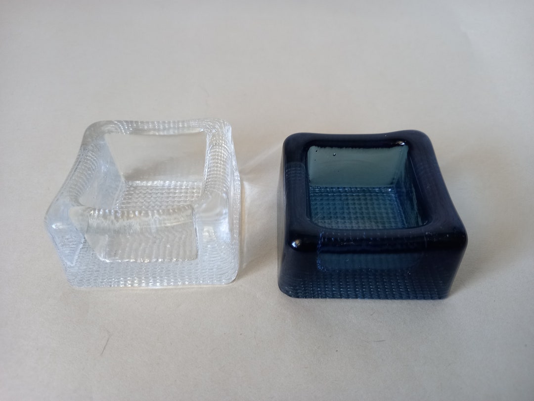 Pukeberg, Sweden,göran Wärf,two Vintage Mini Square Glass Ashtrays ...