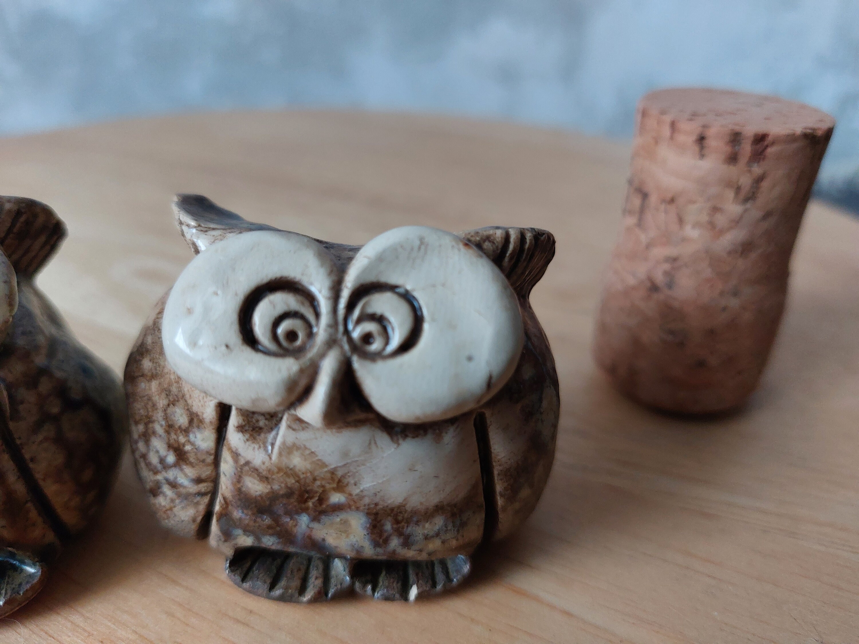 Two Funny Miniature Ceramic Owl Figurines.handcrafted Artisan - Etsy