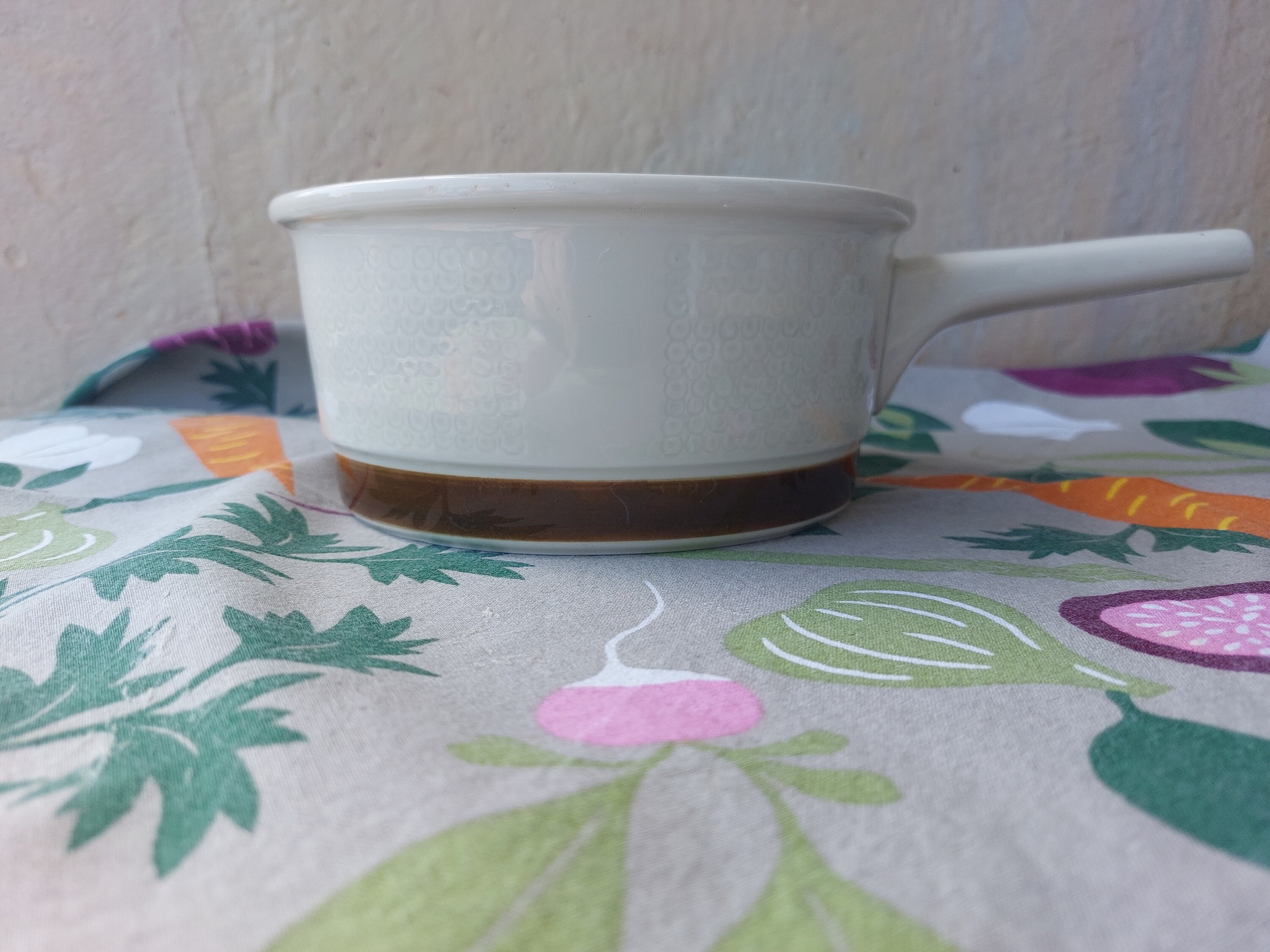 Vintage Rörstrand Forma Ovenproof Bowl With Handle White/brown. Sweden ...