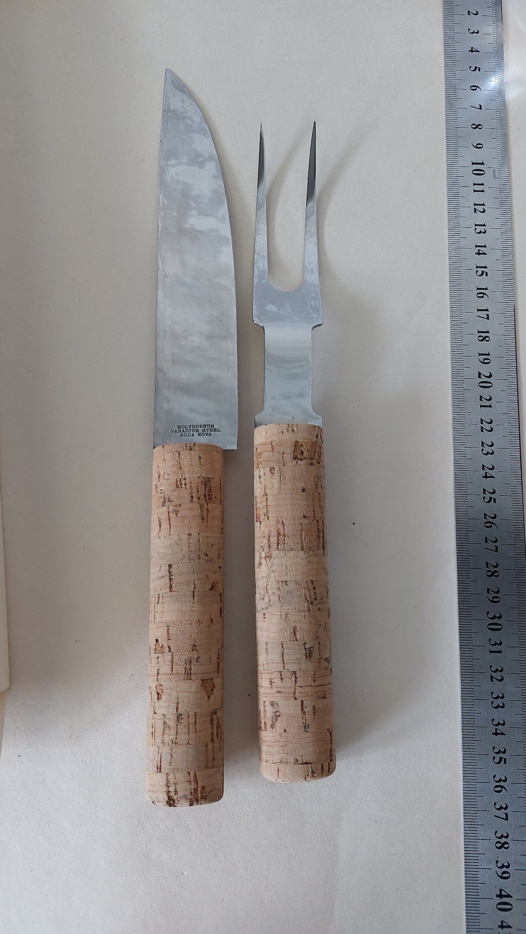 Boda Nova,sweden,carving Set With Cork Handle, Knife and Fork,designed ...