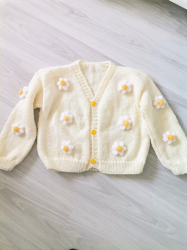Kids Colorful Floral Knitting Pattern Cardigan Sweater Warm - Etsy