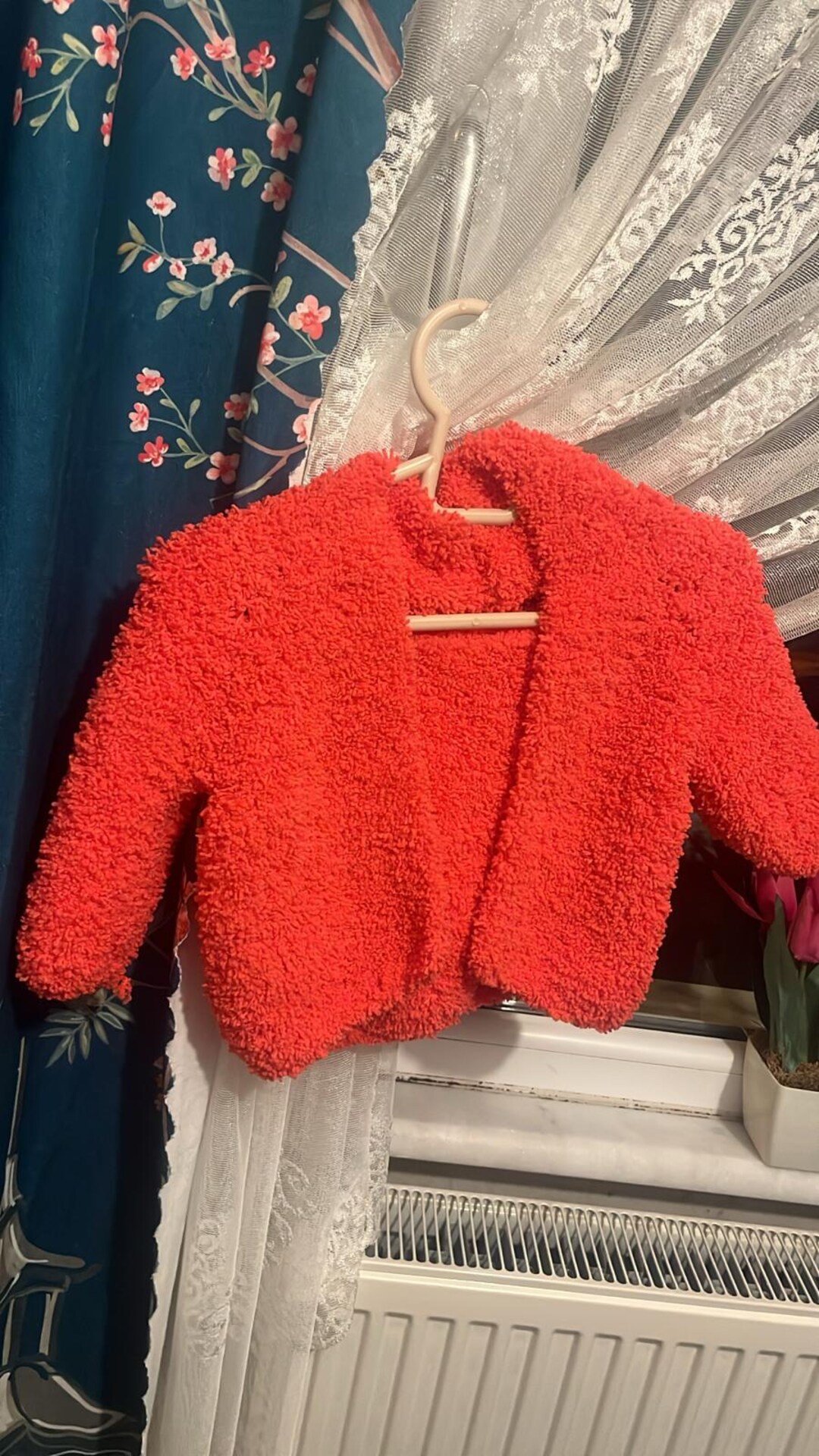 KNIT BABY CARDIGAN, Baby Cardigan, Red Wool Sweater, Handmade Knitted ...
