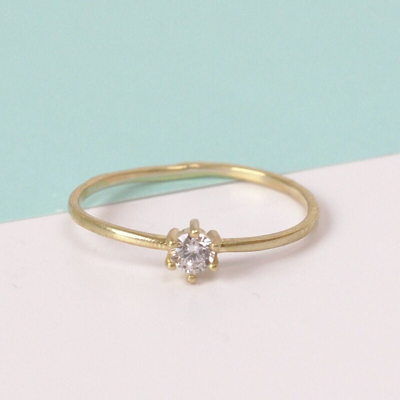 Minimal Diamond Ring - Etsy