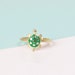 Gold Turtle Ring Tortoise Ring Green Enamel Ring Silver Turtle Ring ...