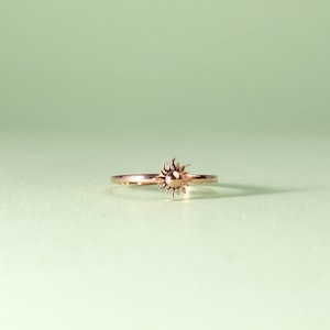 Gold Sun Ring Sunrise Ring 14K Solid Gold Sun Ring Handmade Gift ...