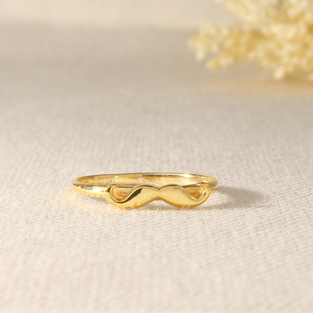 Gold Moustache Ring 14k Solid Gold Ring Gold Masculine Ring 18k Gold ...