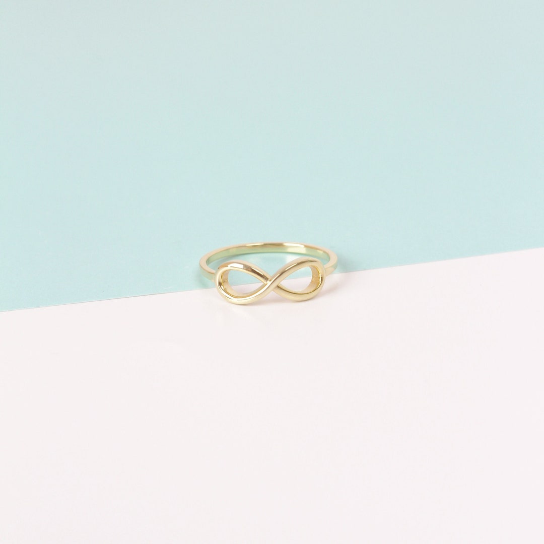 Gold Infinity Ring 14k Gold Minimal Infinity Ring Infinite Love Ring ...