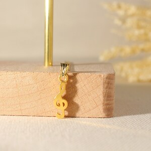 Elegant 14K Gold Treble Clef Pendant: Musical Jewelry Gift for ...