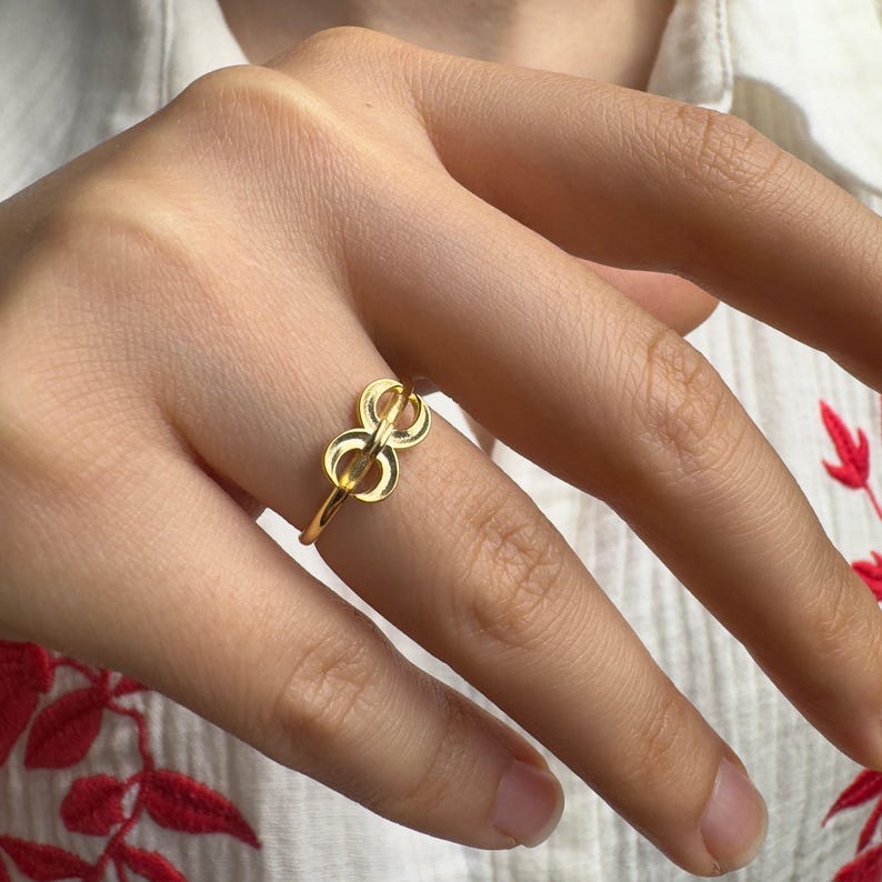14k Solid Gold Crescent Ring: Minimalist Stacking Jewelry - Etsy