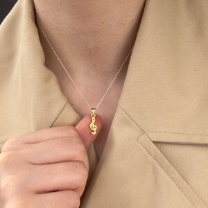 Elegant 14K Gold Treble Clef Pendant: Musical Jewelry Gift for ...