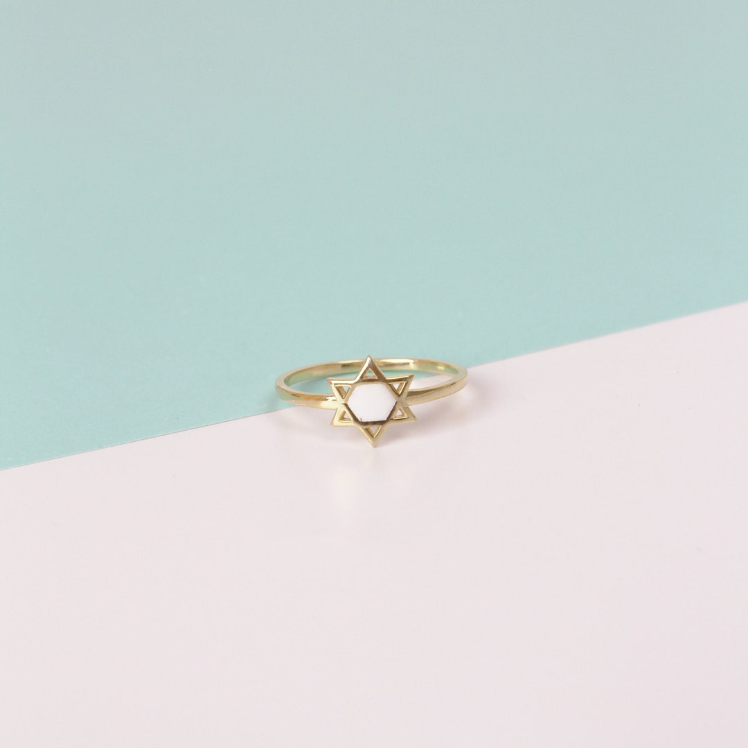 Gold Star of David Ring David's Star Ring Seal of Solomon Ring Jewish ...