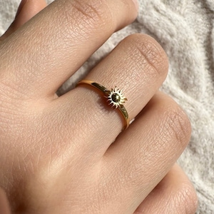Gold Sun Ring Sunrise Ring 14K Solid Gold Sun Ring Handmade Gift ...