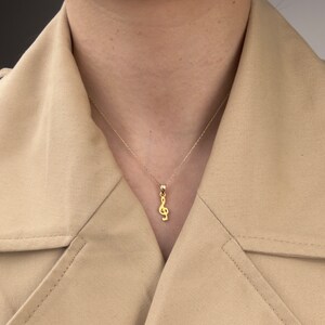 Elegant 14K Gold Treble Clef Pendant: Musical Jewelry Gift for ...