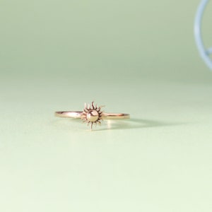Gold Sun Ring Sunrise Ring 14K Solid Gold Sun Ring Handmade Gift ...