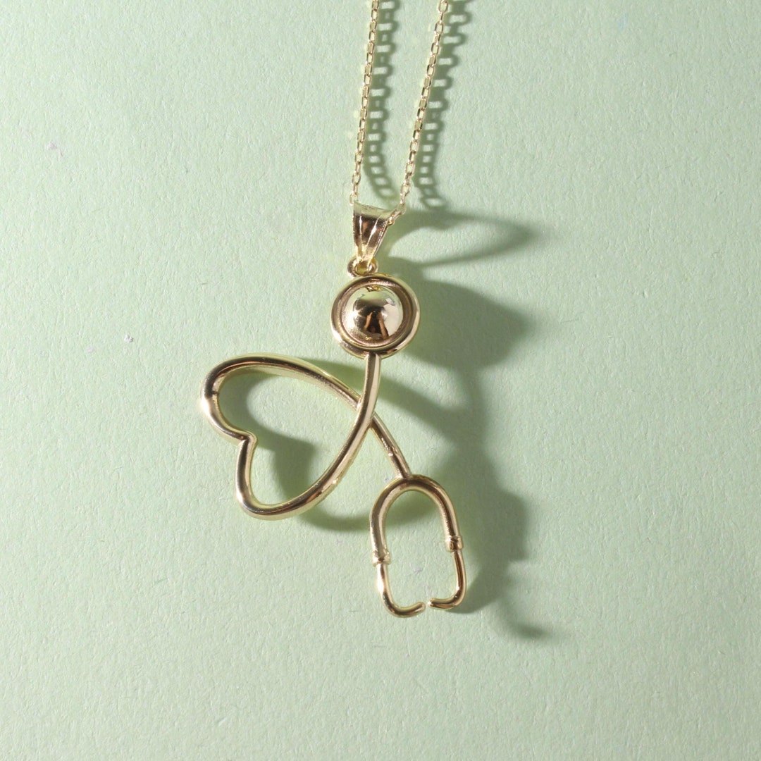 Gold Stethoscope Pendant Doctor Pendant Gift Meaningful Graduation Gift ...