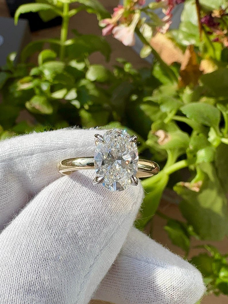 Lab Grown Diamond Engagement Ring - Iconic Two-tone Luxury Band - Etsy