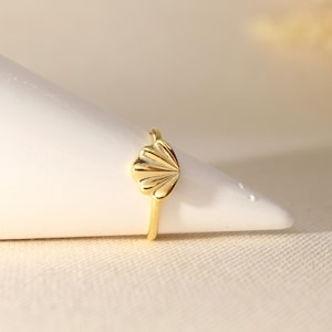 Gold Seashell Ring Gold 14k Summer Gold Ring Pretty Summer Time Ring ...