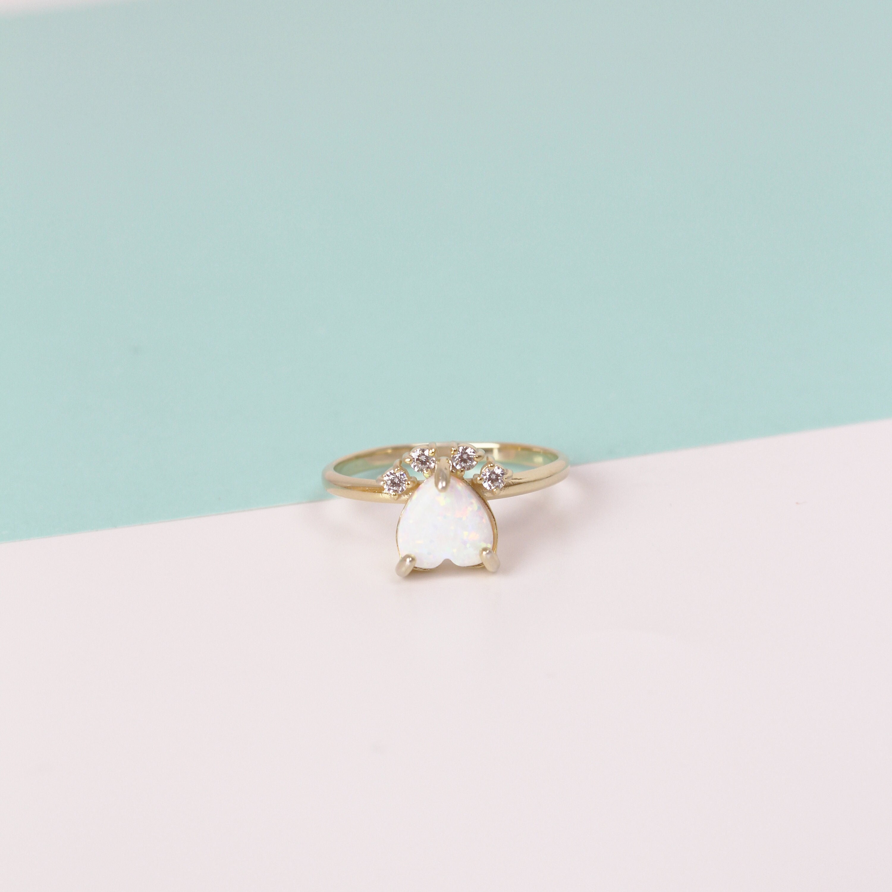 Gold Paw Ring Gold Opal Ring Dog Paw Ring Cat Paw Ring - Etsy