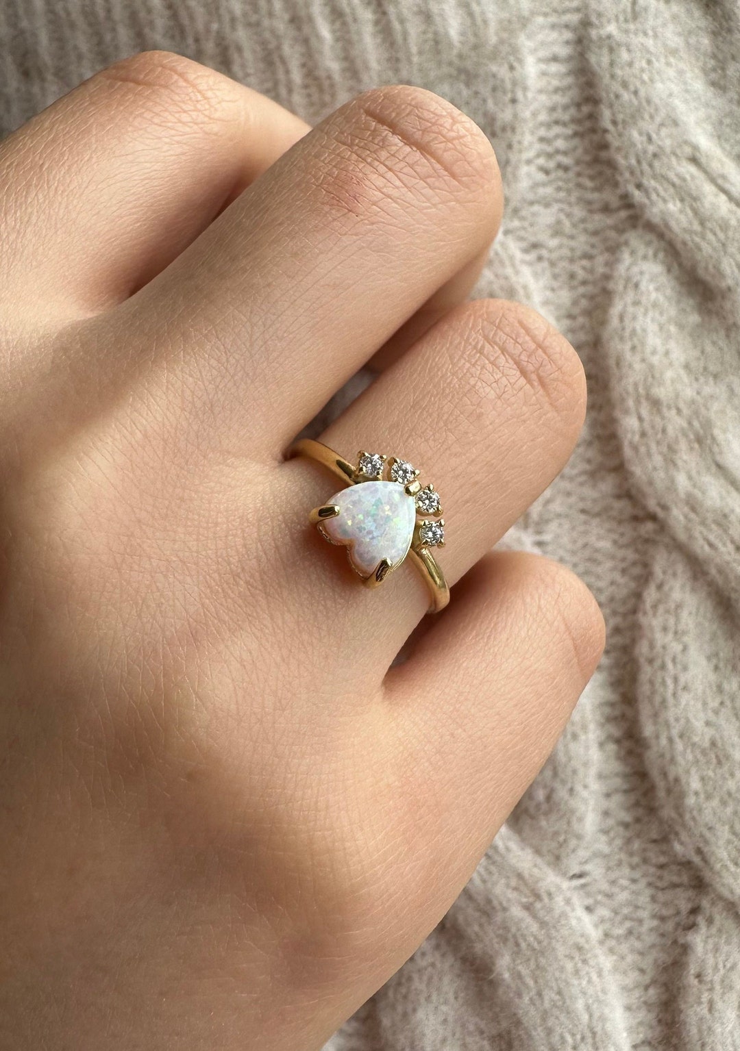 Gold Paw Ring Gold Opal Ring Dog Paw Ring Cat Paw Ring - Etsy