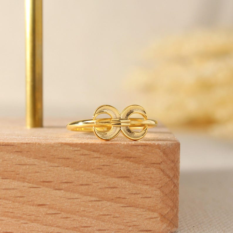 14k Solid Gold Crescent Ring: Minimalist Stacking Jewelry - Etsy