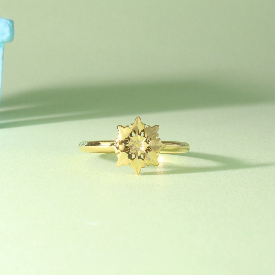 Gold Star Shape Ring Minimal Gold Flower Star Shape Ring Gold Everyday ...